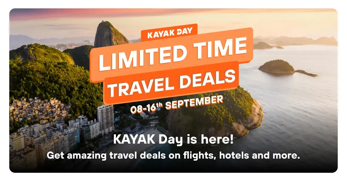 KAYAK Day: Hot deals on flights, hotels and car hire until 16 Sept